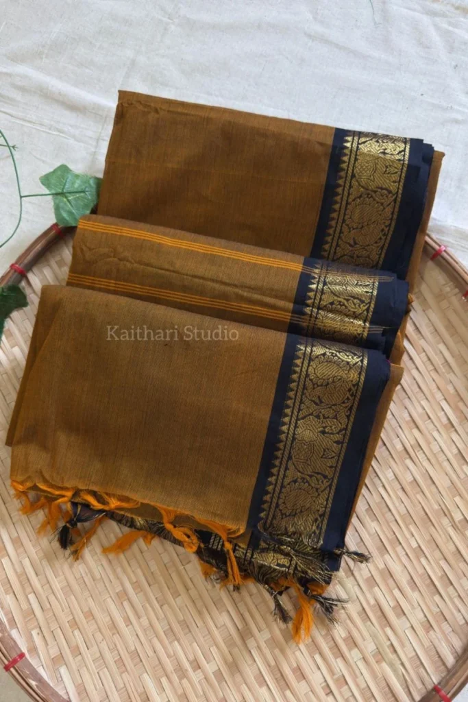 Chettinad Cotton – Mustard – KS103 – Kaithari Studio