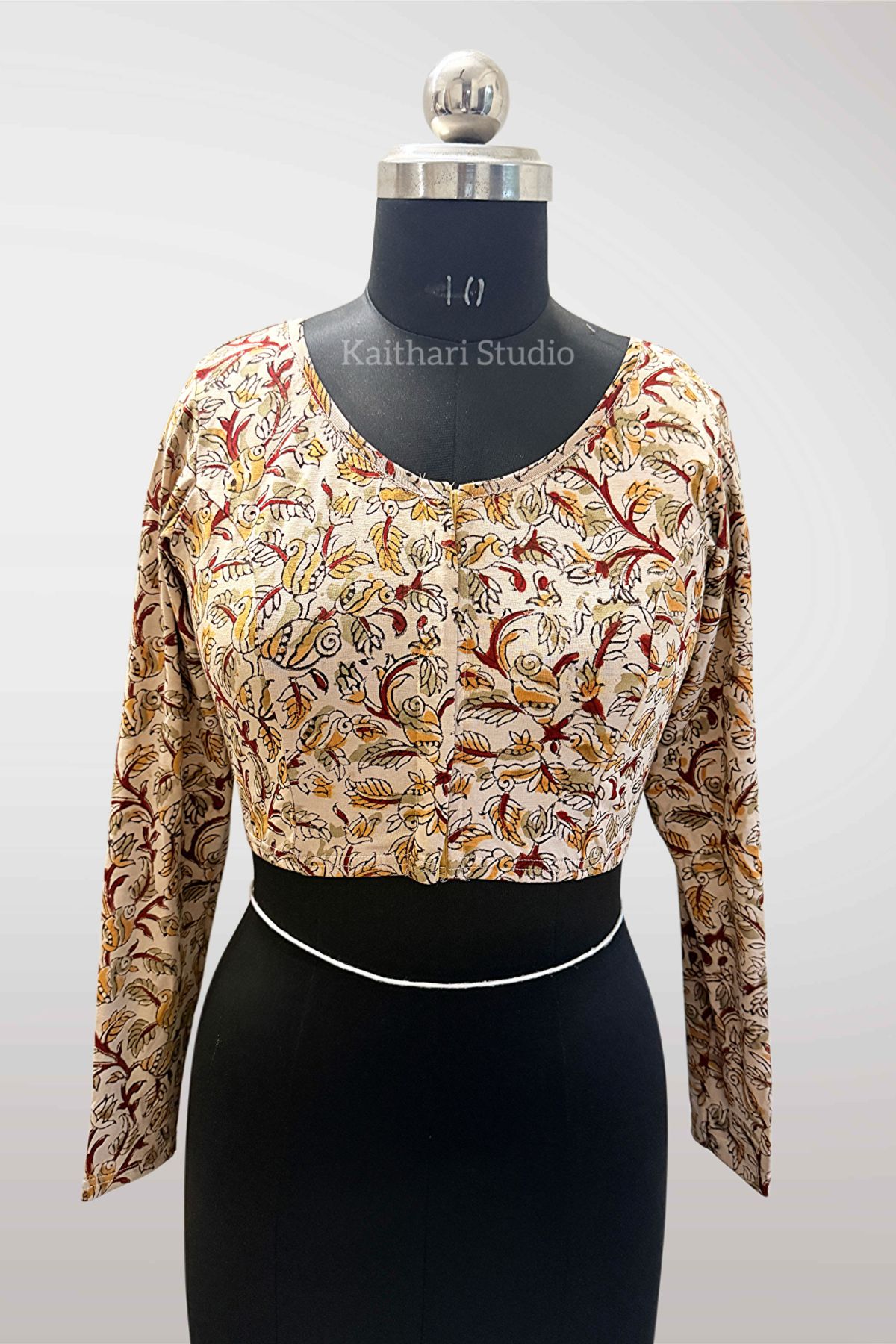 Kalamkari Handblock Printed Stretchable Readymade Blouse – Cream ...